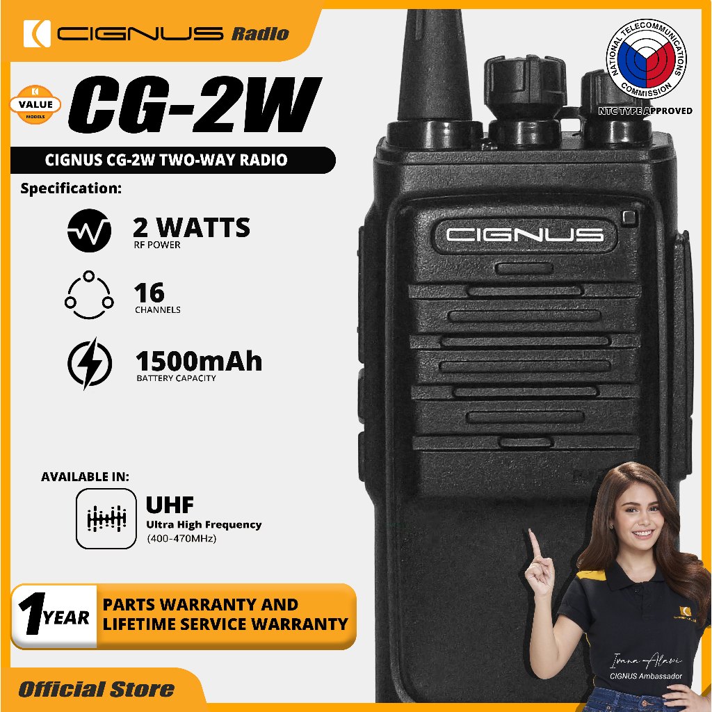 CIGNUS SHORT RANGE CG2W 2WATTS RADIO | Shopee Philippines