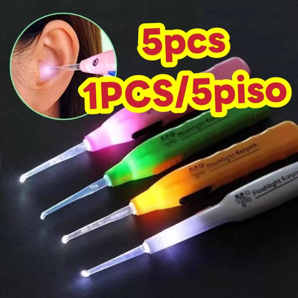 LUO 5PCS LED Light Ear Spoon Ear Picking Tool Ear Wax Remover Cleaner ...