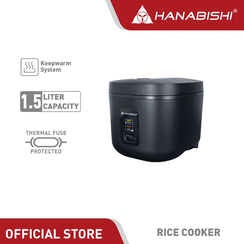Hanabishi Square Rice Cooker HSQRC15BLK | Shopee Philippines