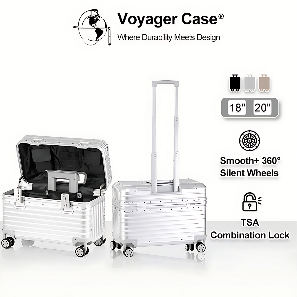 VOYAGER All-Aluminum Magnesium Alloy Luggage Captain's Box Travel ...