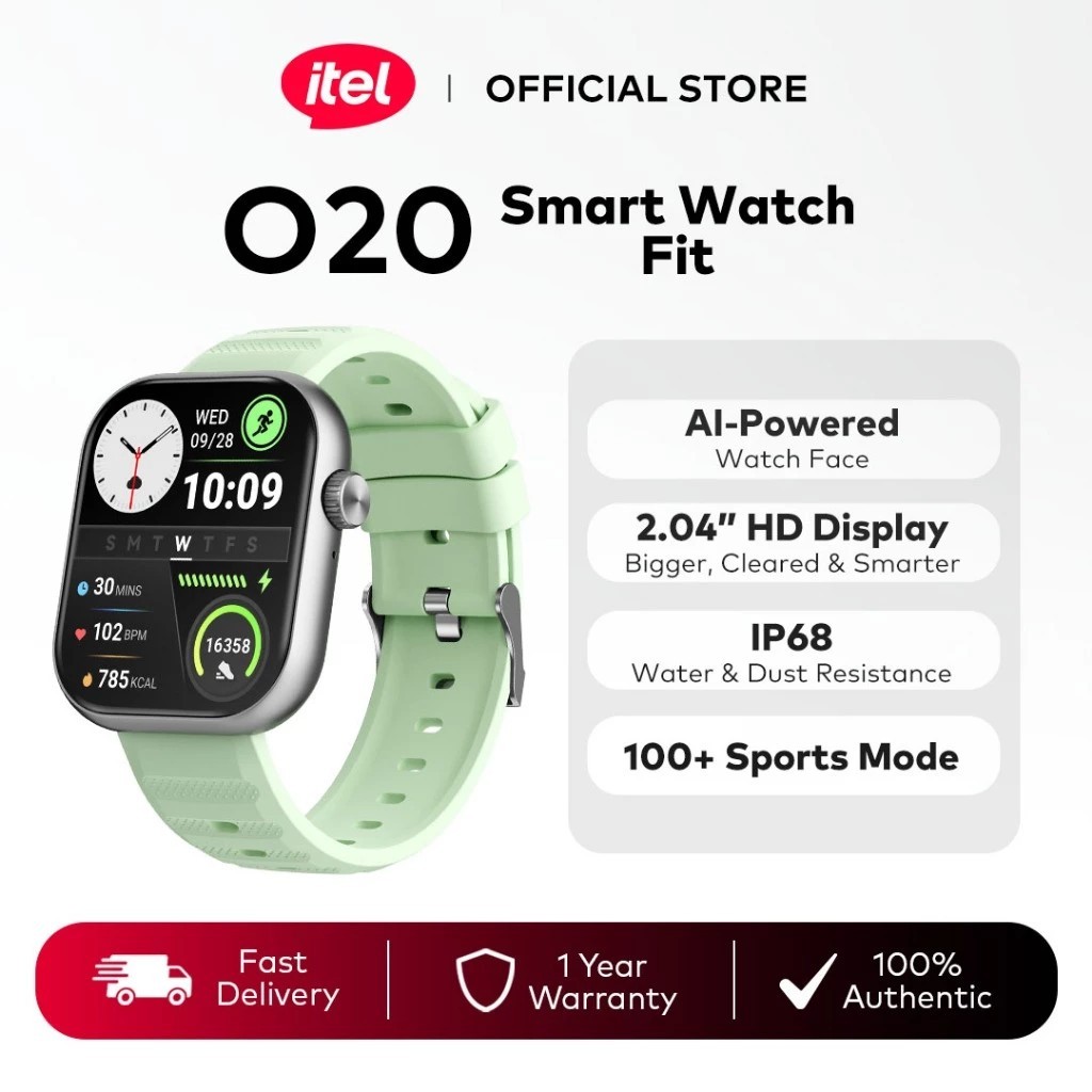 itel Fit O20 Smart Watch | 2.04" HD Dispaly | IP68 Water Resistance ...