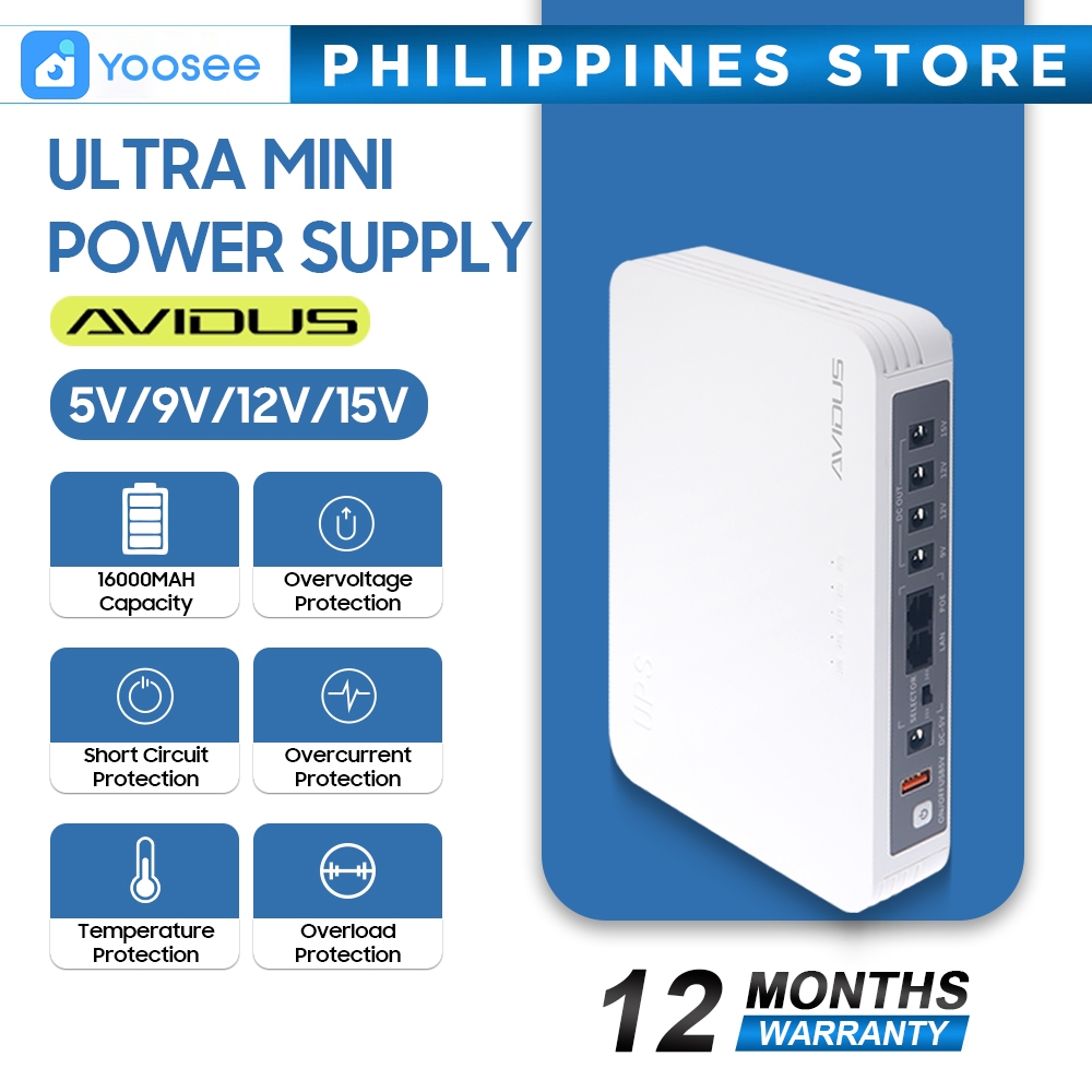 AVIDUS 16000mAh Mini CCTV UPS Power With Voice Function For Android And ...