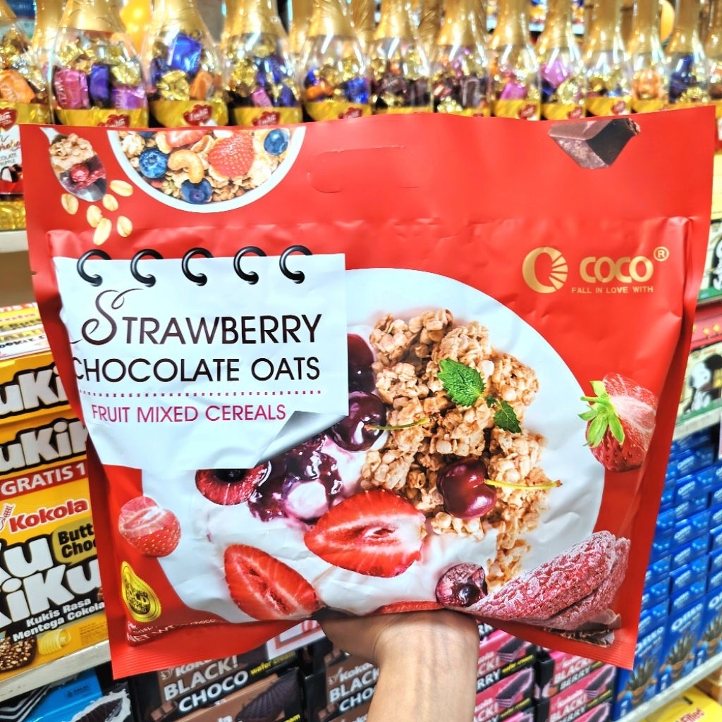 Coco Strawberry Chocolate Oats Fruit Mixed Cereal 400grams | Shopee ...