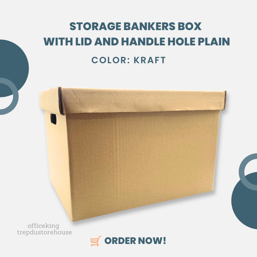 Bankers Box kraft with Lid and Handle Hole Plain 15.24x12.09x10.24 ...
