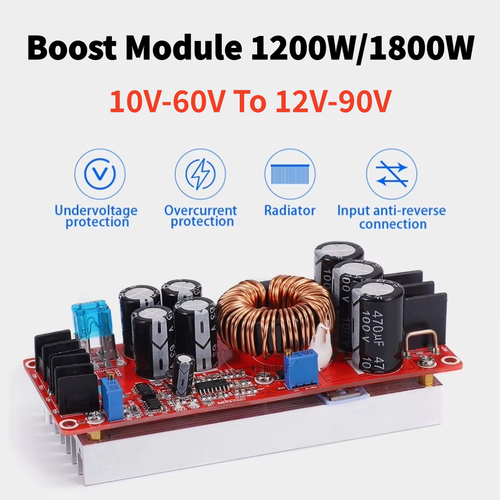 1200W/1800W 20A DC-DC Converter Boost Step-up Power Supply Voltage ...