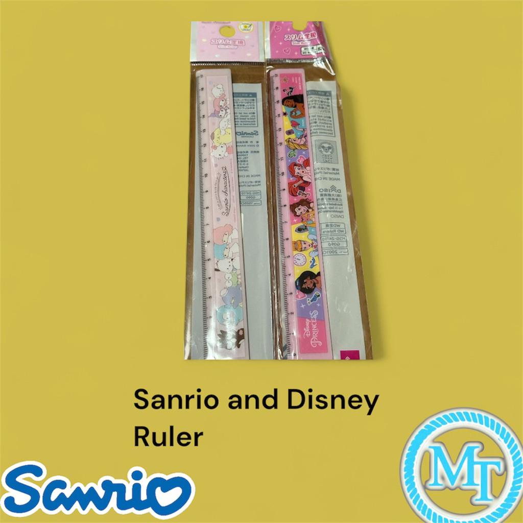 Sanrio & Disney Princess Ruler | Cute Stationery | 15cm Daiso Japan ...