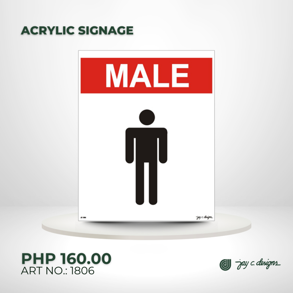 Male Vinyl Restroom Sign Public Toilet Door Sign Bathroom Signage - Jay ...