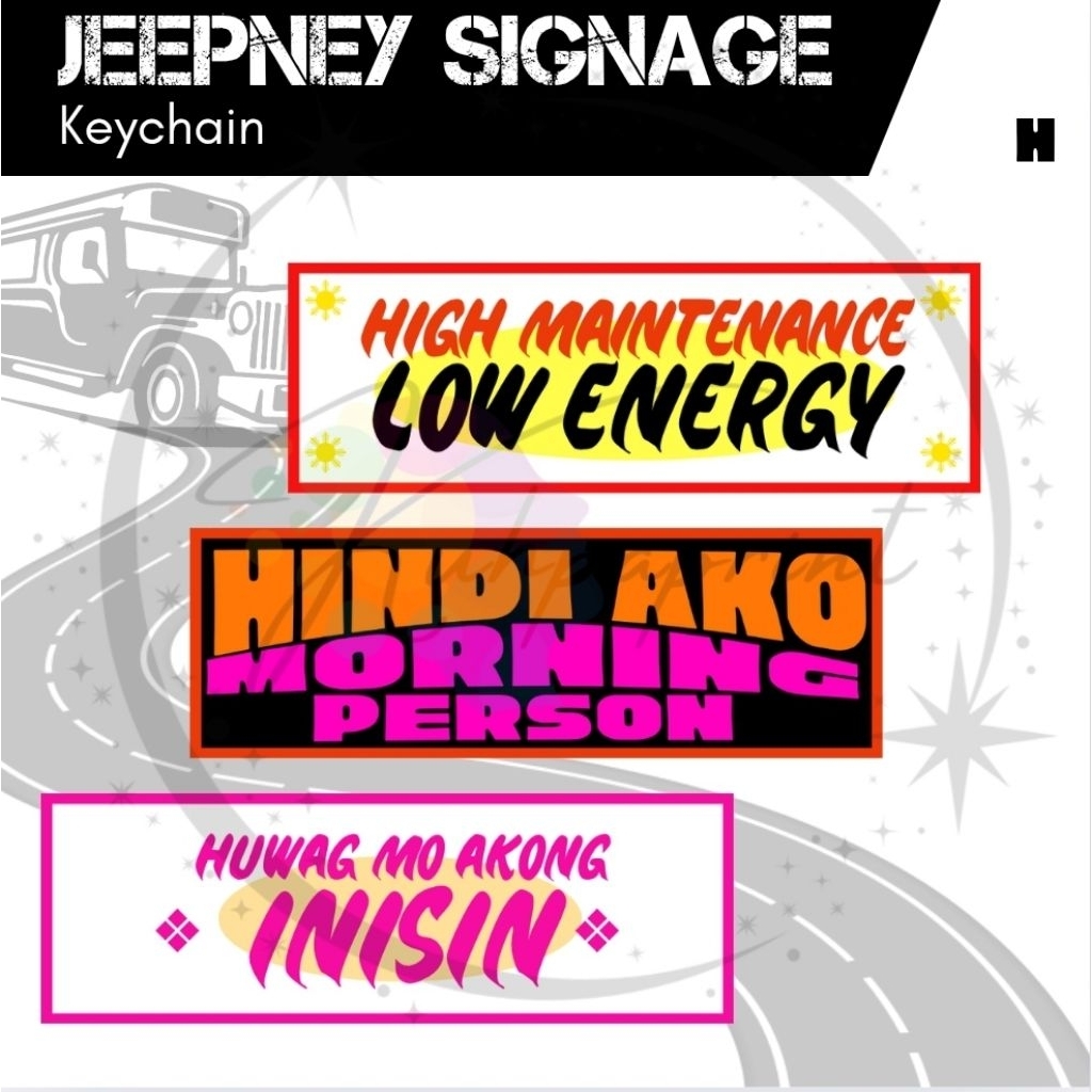 Kuhpaprint _H_MADE TO ORDER_ witty jeepney signage acrylic keychain ...
