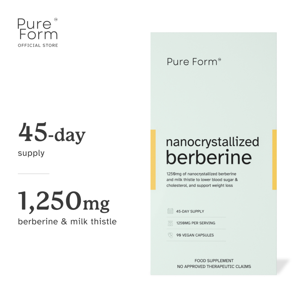 Pure Form® Nanocrystallized Berberine | 1250mg Berberine + Milk Thistle ...
