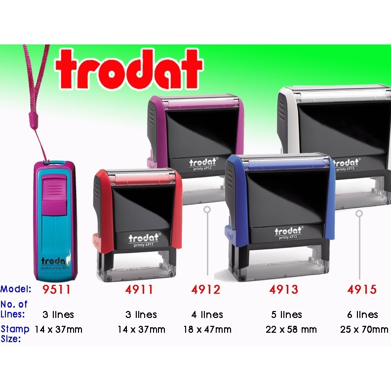 Trodat Printy 4911 / 4913 Self-inking Stamp with Personalized Rubber ...