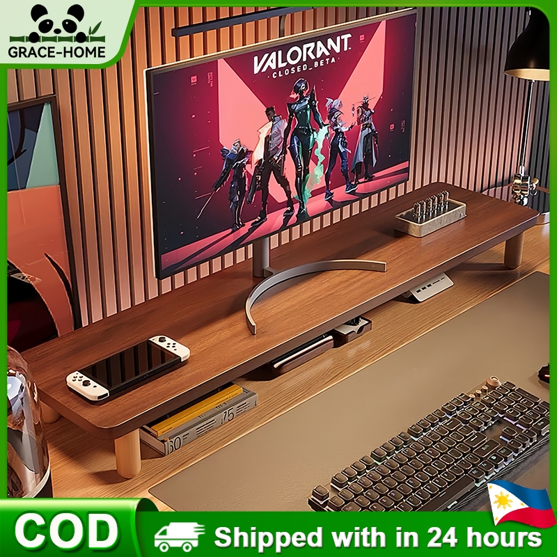Computer Display Elevated Desktop Monitor Stand Desk Desktop Storage ...
