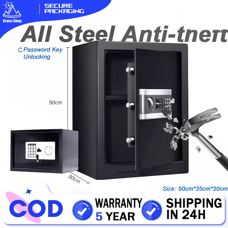 Electronic Password Safe Box Money Cash Digital Mechanical Key Money ...