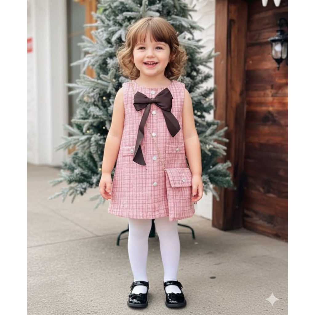 “Girls Tweed Dress with Bag (1–10Y) | Elegant & Stylish Formal Outfit ...