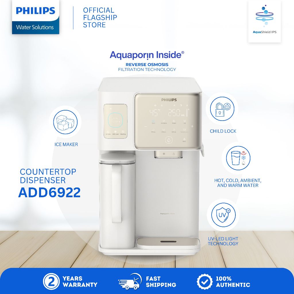 PHILIPS CounterTop Dispenser ADD6922CG - Reverse Osmosis Filtration ...