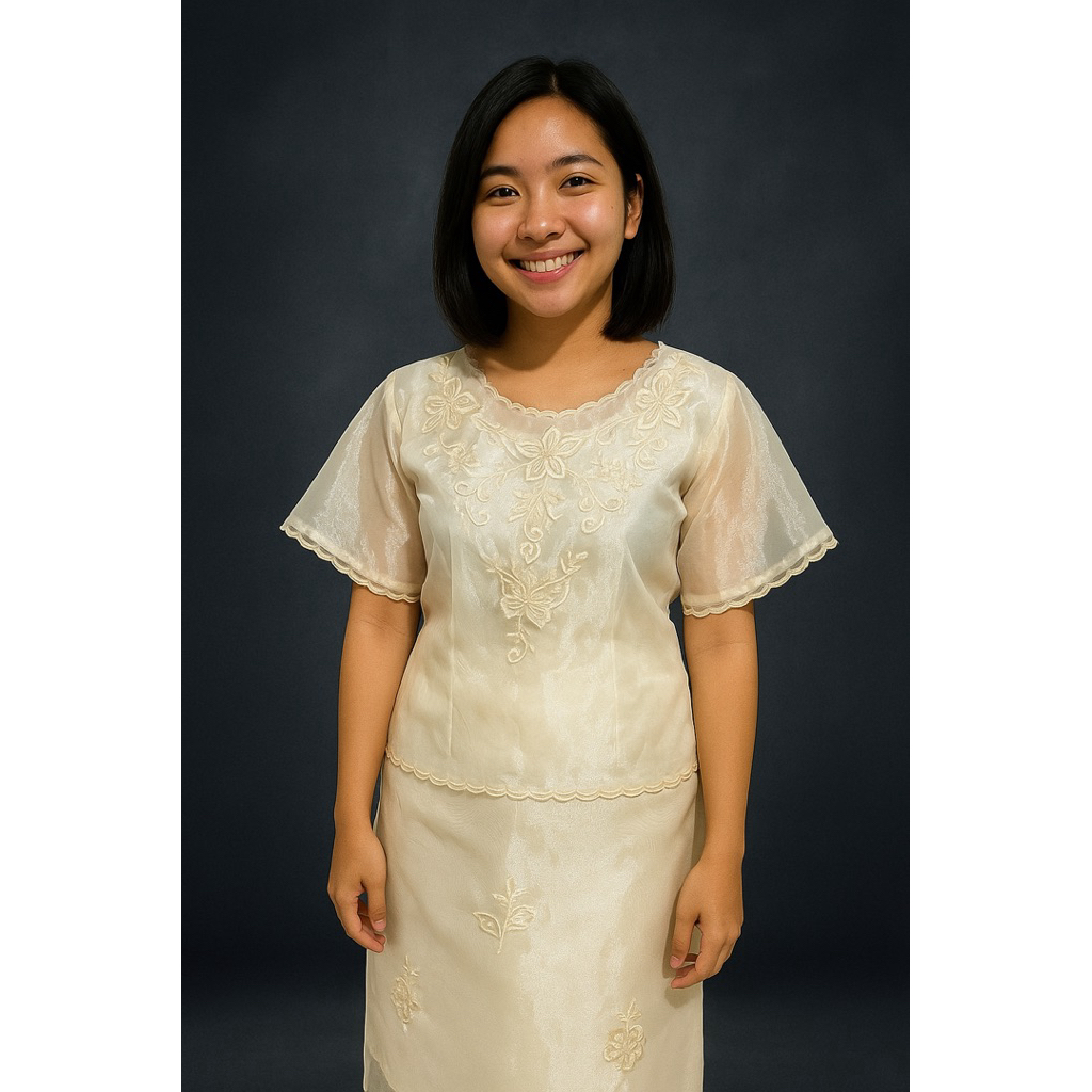 BLOUSE AND SKIRT SET/ PANG NINANG ORGANZA FABRIC | Shopee Philippines