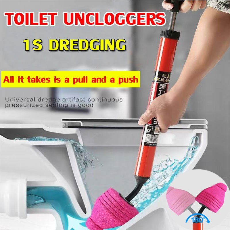 High Pressure Toilet Cleaner Drain Declogger Air Plunger High Pressure ...