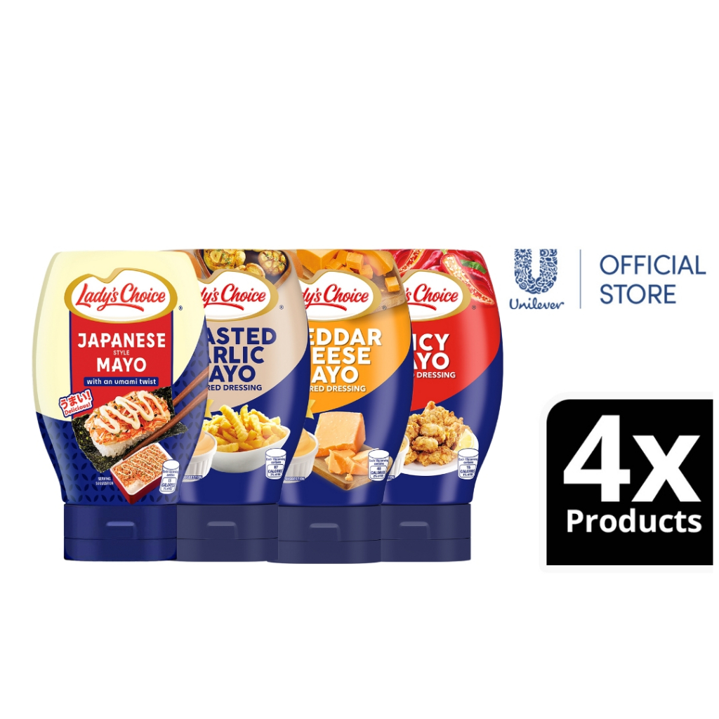[SAMPLER BUNDLE OF 4] Lady's Choice Flavored Japanese Mayo, Cheddar ...