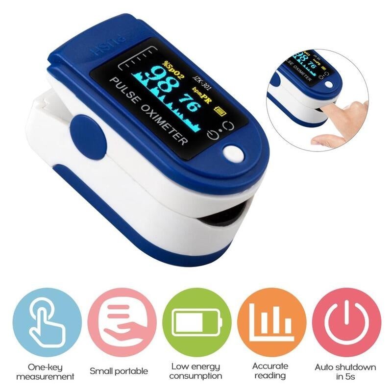 Finger Clip Oximeter – Portable LED Display Blood Oxygen & Pulse Rate ...