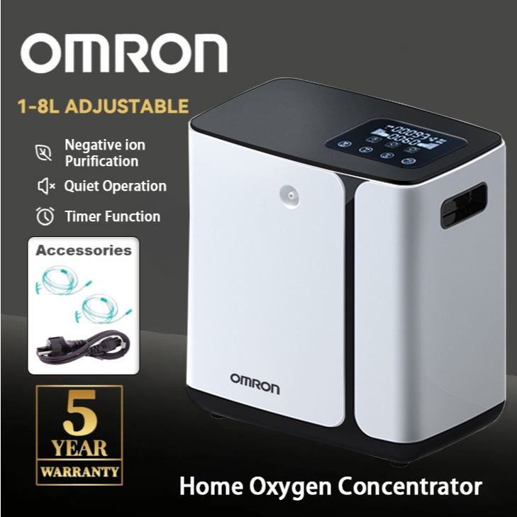 Omron 1 to 8L Oxygen Concentrator Medical Grade Quiet Portable Machine ...