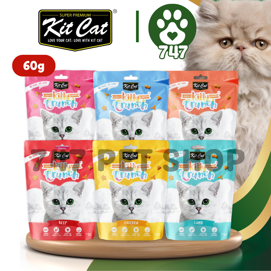 60g Kitcat Kitty Crunch Cat Cats All Stages Adult Kitten Snack Treats ...