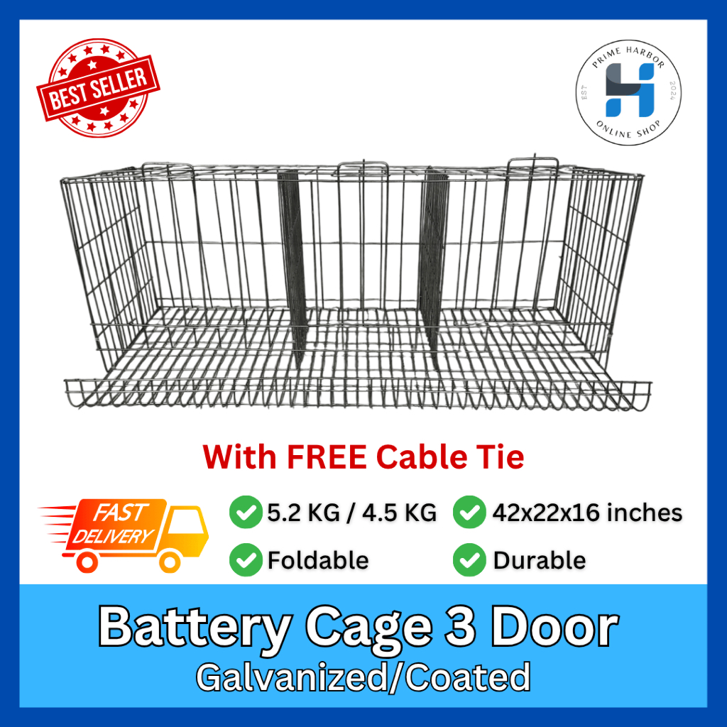 Battery Cage 3 doors Galvanized / Coated green / RTL / Breeding Cage ...