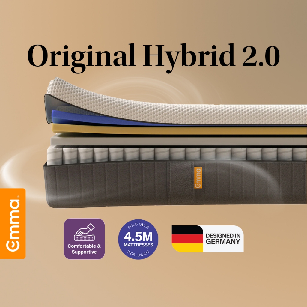 Emma Original Hybrid Mattress 2.0 | Ergonomic, Memory Foam, Medium Firm ...