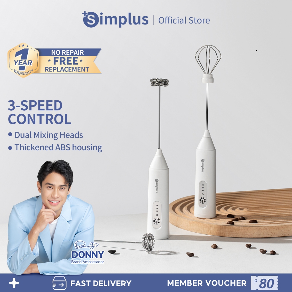 Simplus Electric Handheld Mixer Milk Frother & Egg Whisk Long-Lasting ...