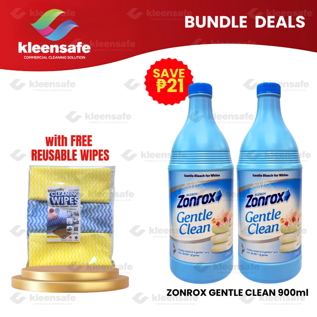 Kleensafe BUNDLE of 2- Zonrox Gentle Clean 900ml with FREE 3pcs ...