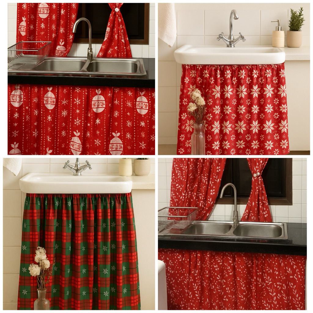 Sink Christmas Curtain pang Lababo | Shopee Philippines