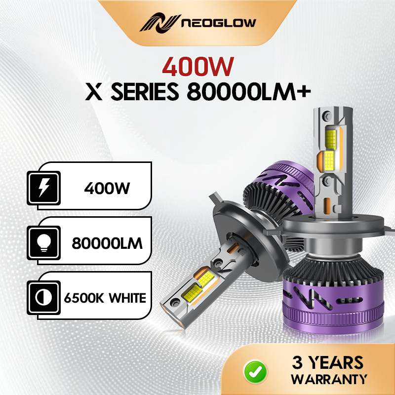 NeoGlow X series h4 led headlight for car 400W 80000LM 6500K H4 H11 hi ...