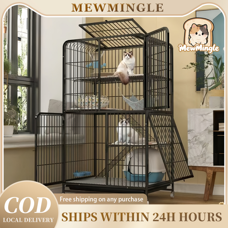 MewMingle Cat Cage Extra Large Cat Crate 4 Layers XXL Convenience ...