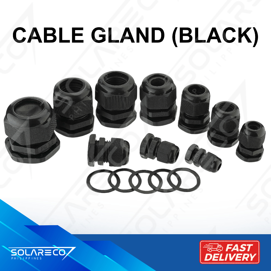 Nylon Cable Gland (Black) | PG7–PG25 for Breaker Box & Electrical Panel ...
