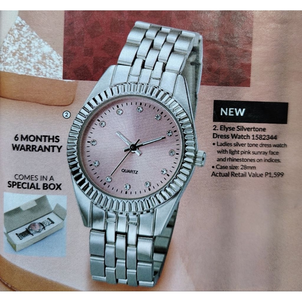 Avon Elyse Silvertone Dress Watch | Shopee Philippines
