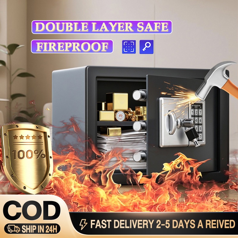 safe box safety vault for money All Steel Fireproof AntiTheft with Lock ...