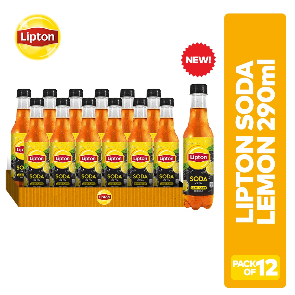 [CASE] Lipton Soda Ice Tea Lemon 290ml - Pack of 12 | Shopee Philippines