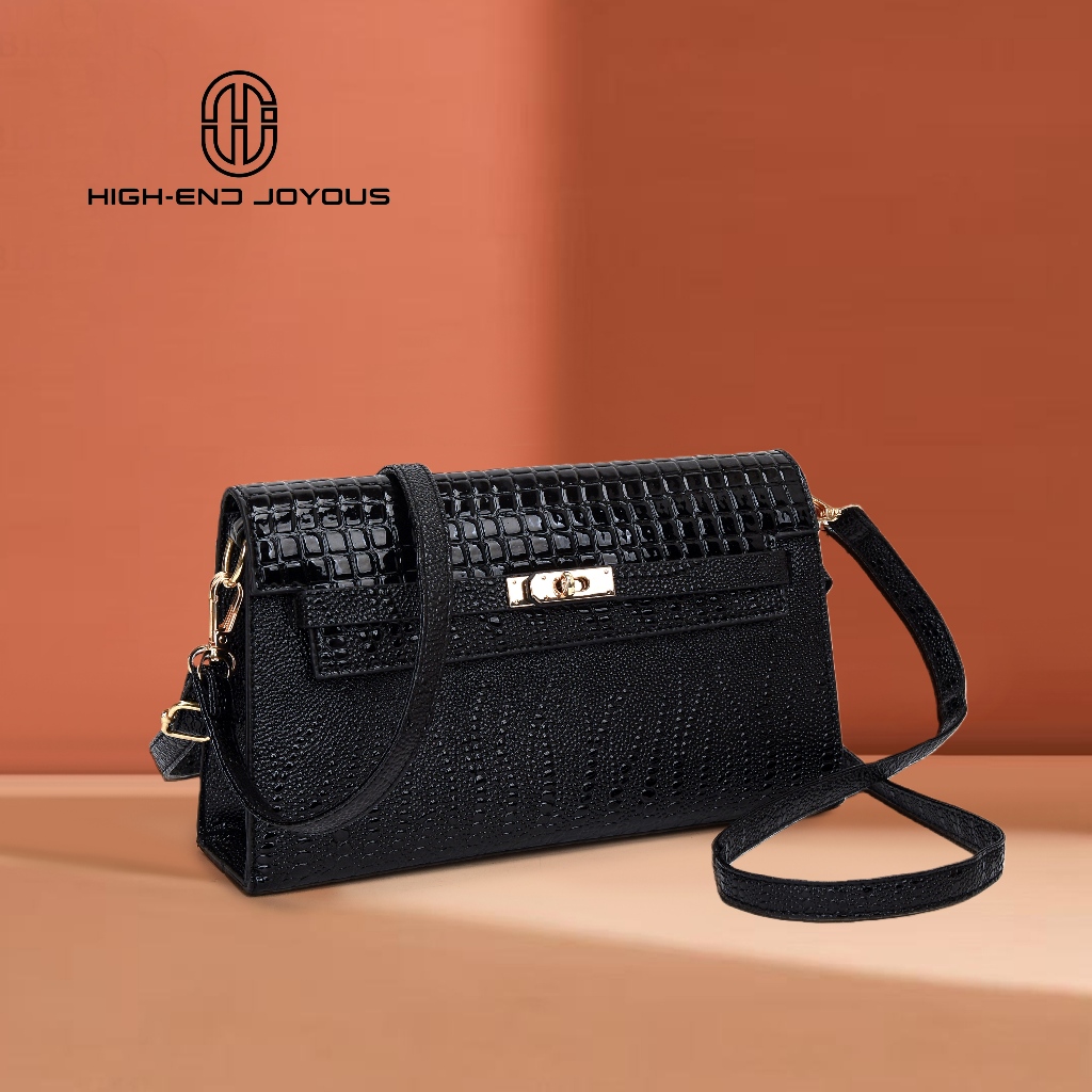 High-End Joyous Croc Manhattan Bag Glossy High Quality Leather | Shopee ...