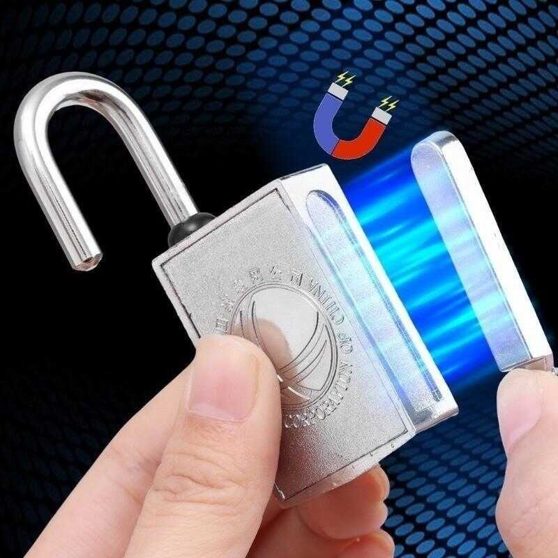 Smart Padlock Magnetic Code Lock Anti Theft Anti-Rust No Keyhole For ...