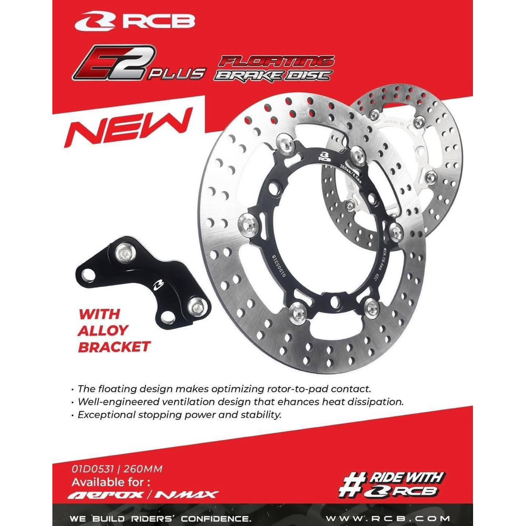RCB E2+ FLOATING BIG DISC NMAX | AEROX (260MM) WITH BRACKET | Shopee ...