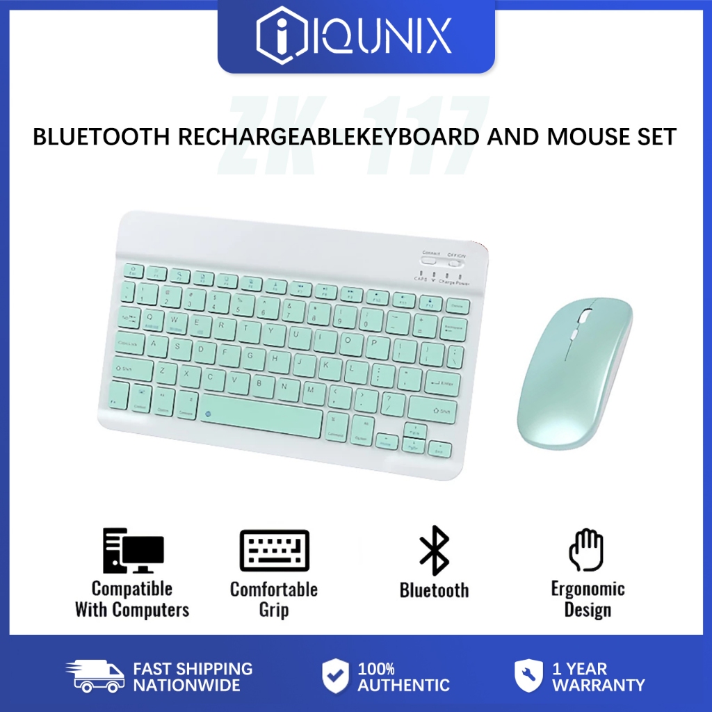 IQUNIX Bluetooth Portable Wireless Keyboard and Mouse Set Suitable for ...