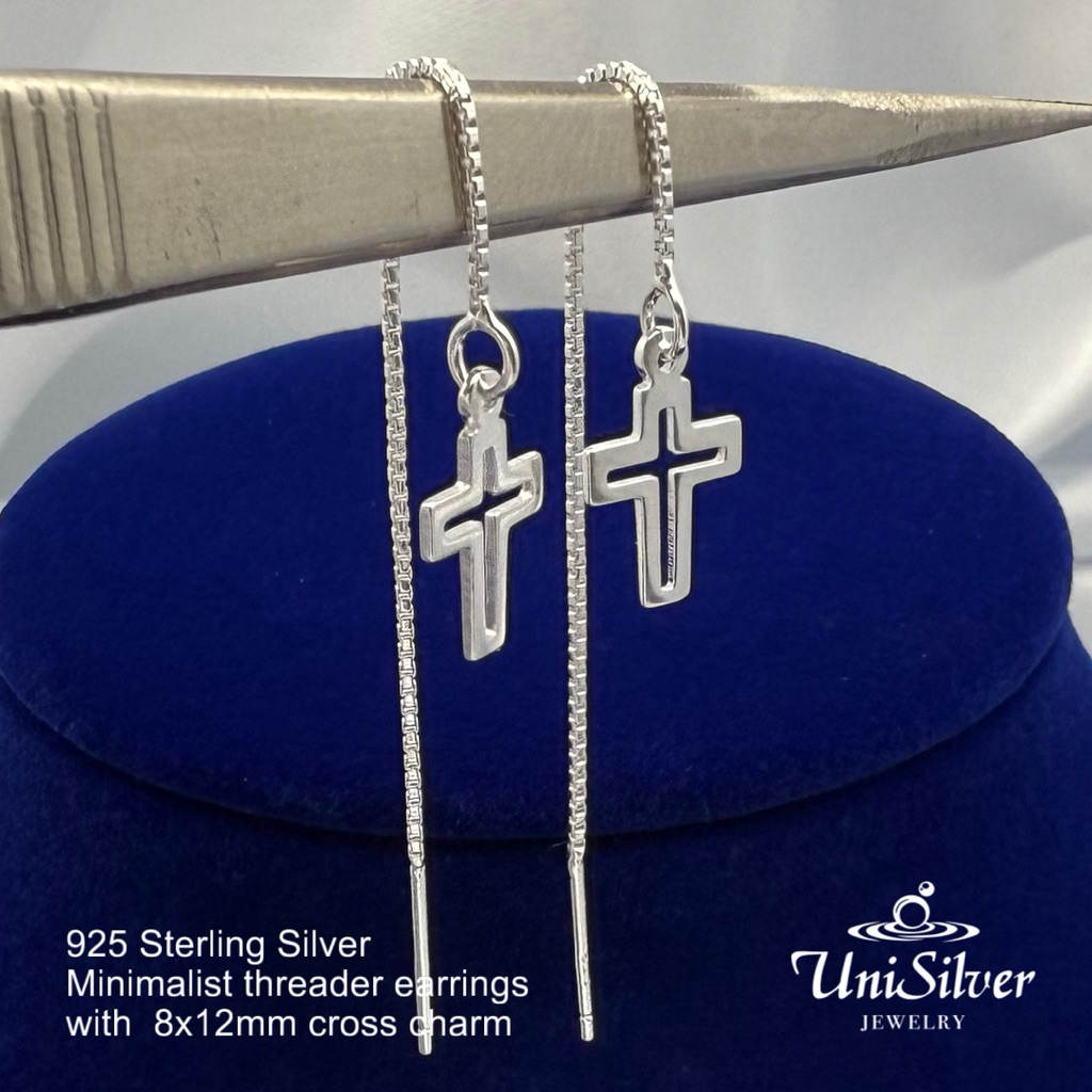 Unisilver 925 Sterling Silver Minimalist Threader Earrings (LE1713-1001 ...
