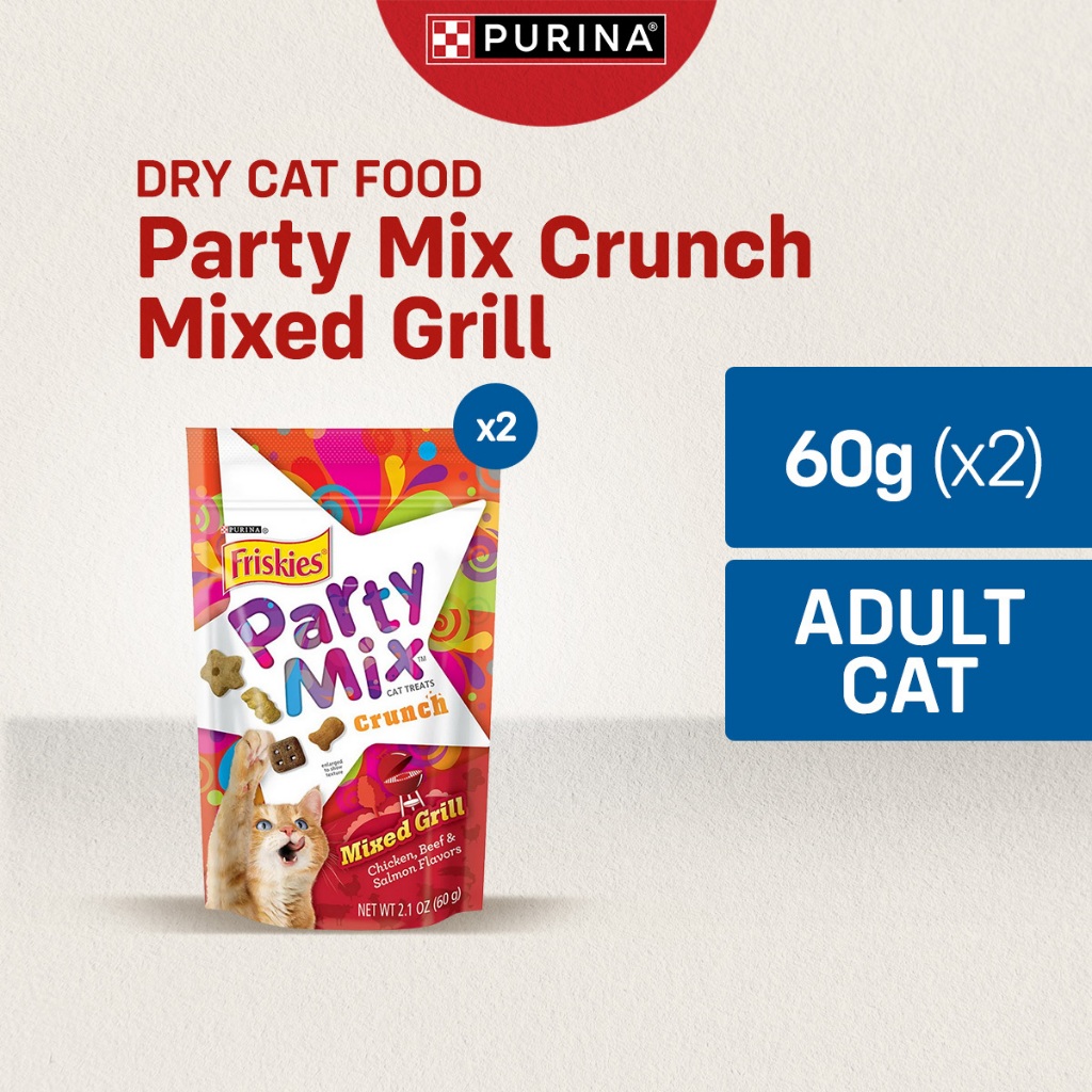FRISKIES Party Mix Crunch Mixed Grill Cat Food 60g - Pack of 2 | Shopee ...