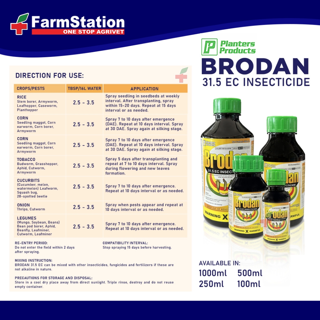 Brodan 100ml-100ml (Insecticide Products of Planters) | Shopee Philippines