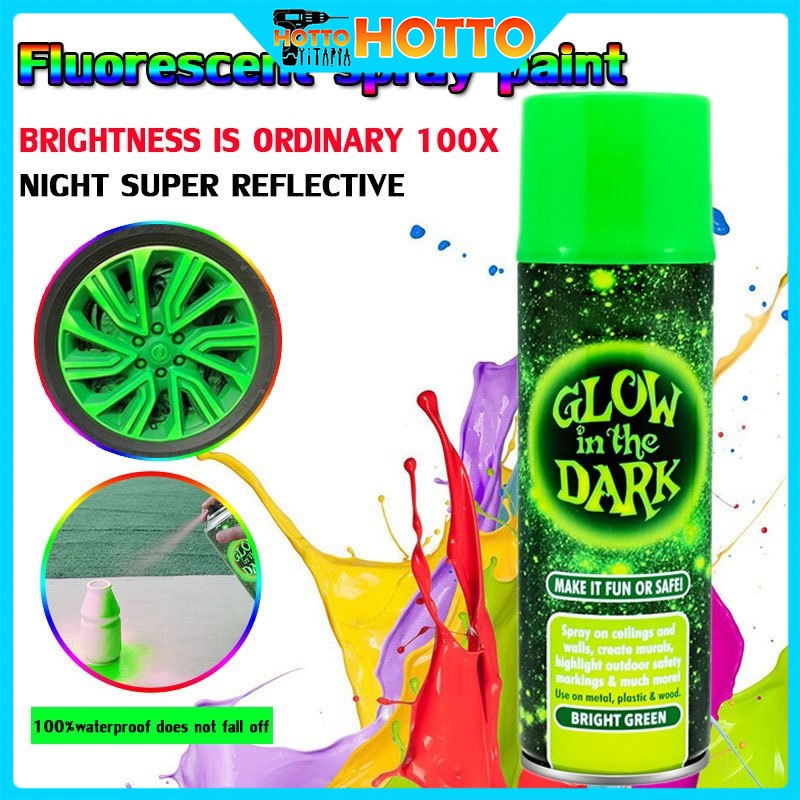 100x Super fluorescent green yellow spray paint glossy neon glow paint ...