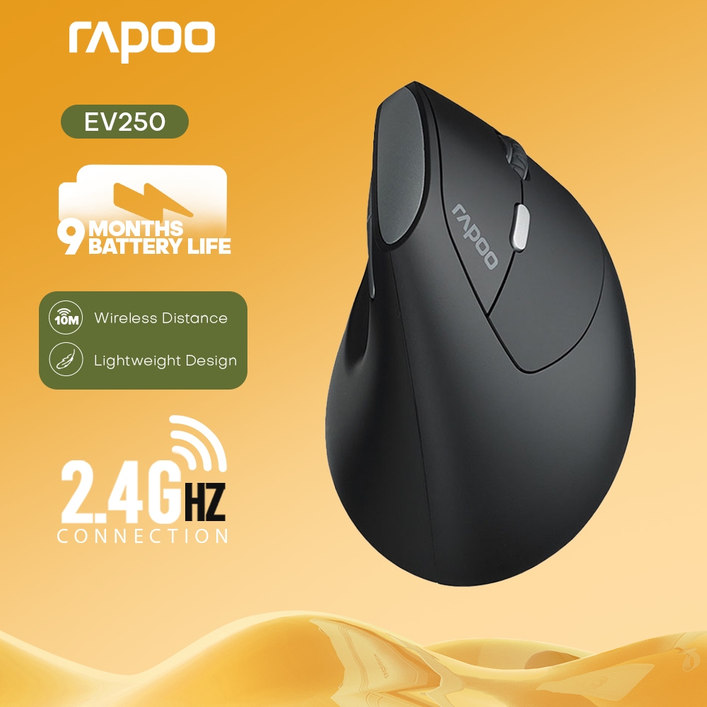 Rapoo EV250 Wireless Vertical Mouse Ergonomic 60° Angle 2.4G 1600DPI ...
