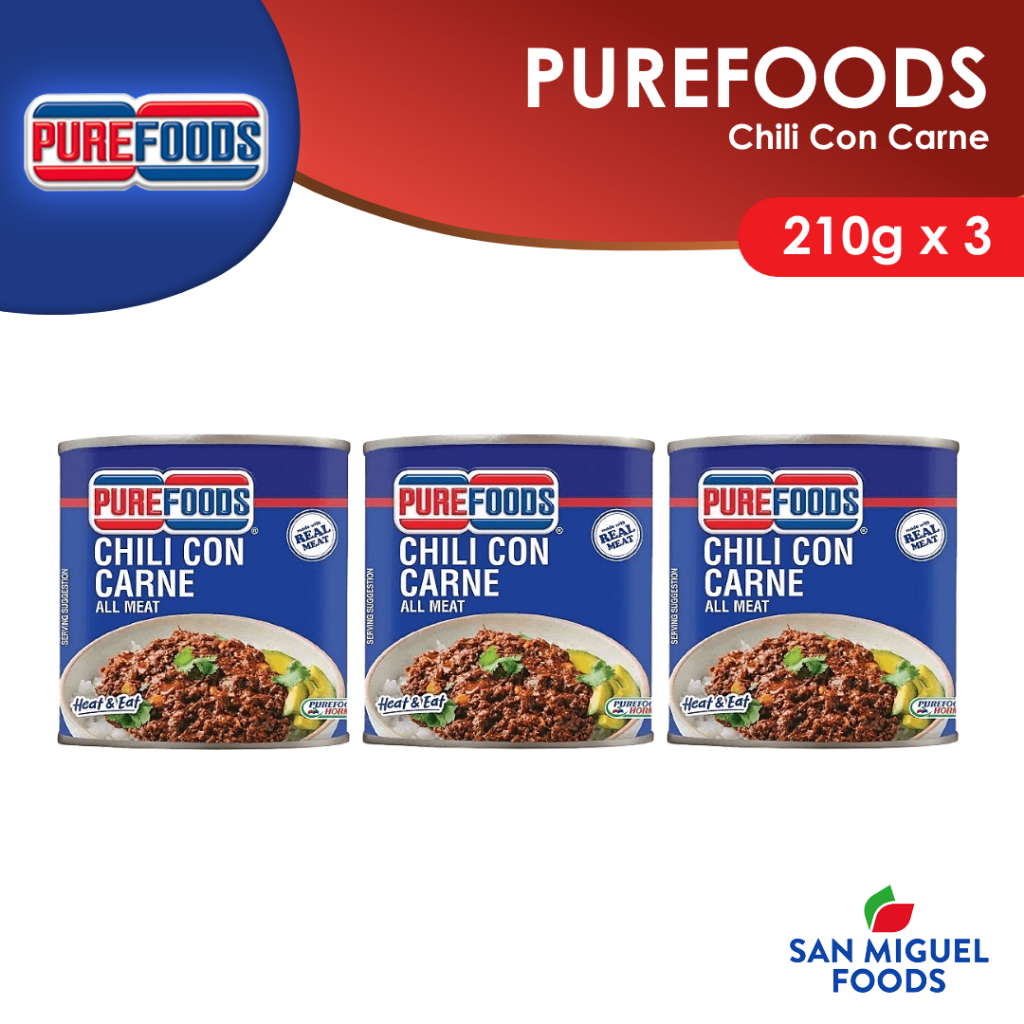 Purefoods Chili Con Carne (210g) Set of 3 | Shopee Philippines