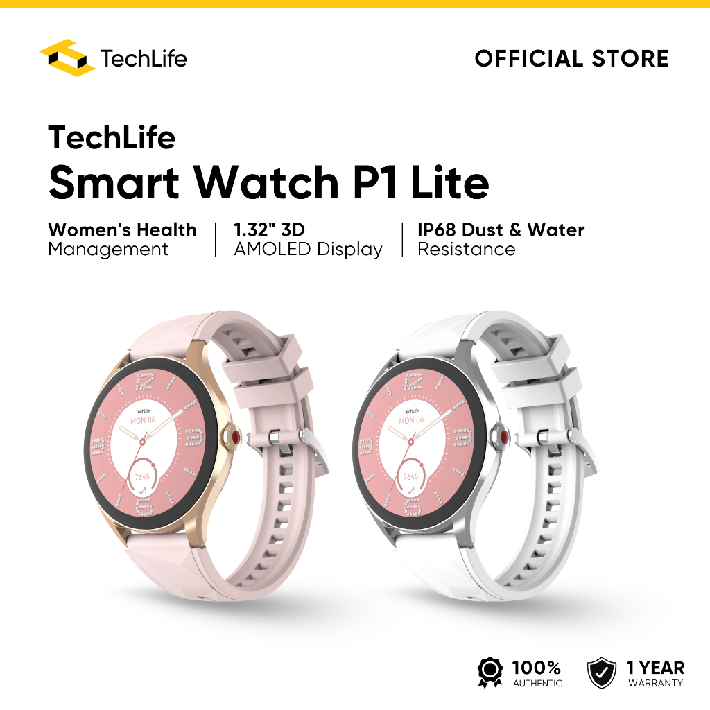 TechLife Smart Watch P1 Lite l IP68 Dust & Water Resistance l ...
