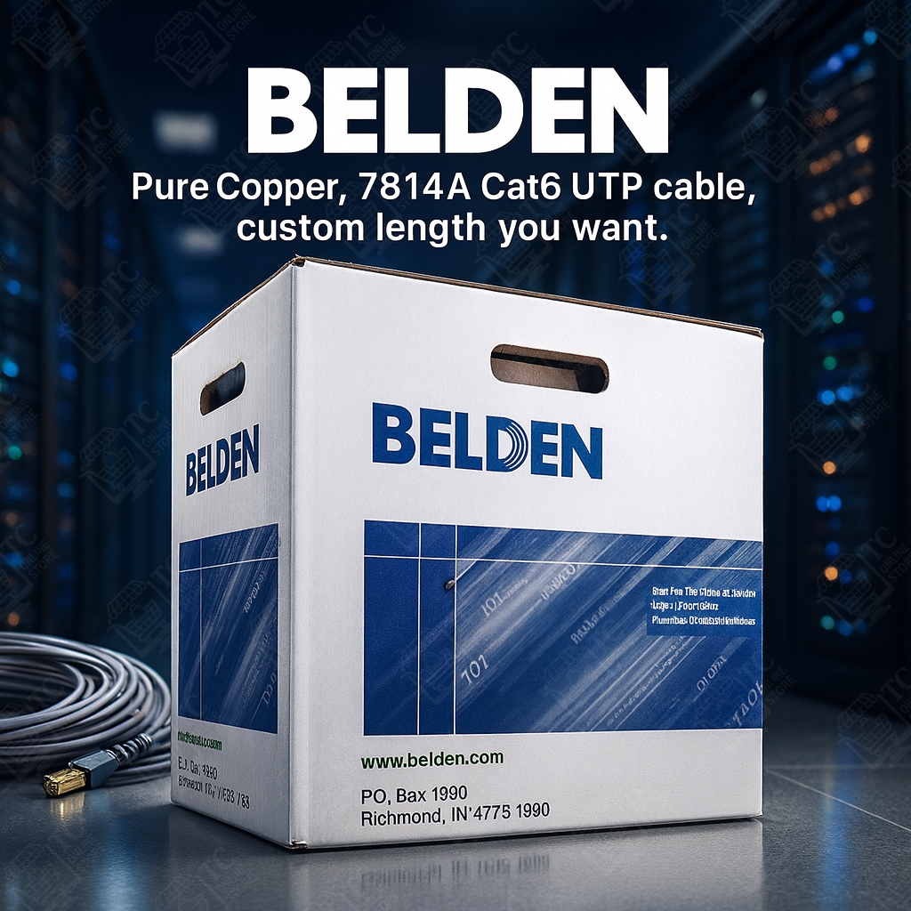 BELDEN PURE COPPER 7814A CAT6 UTP GRAY CABLE CUSTOM LENGTH (PER METER ...