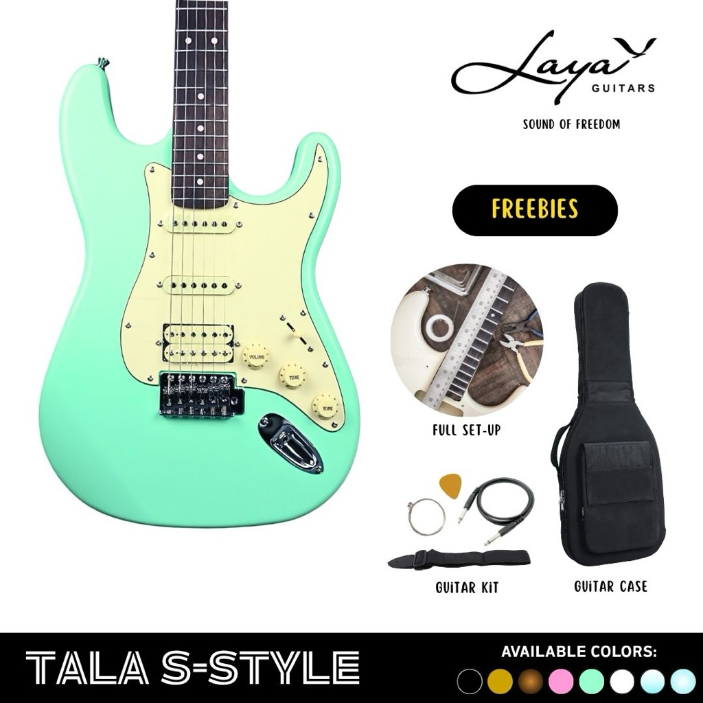 Laya Guitars S-Style SSH Mint Green Stainless Frets with Full Set Up ...