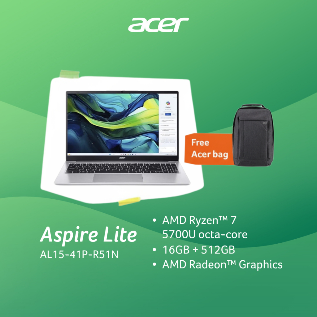 Acer Aspire Lite AL15-41P-R51N Laptop | 15.6" IPS | AMD Ryzen 7 |16GB ...