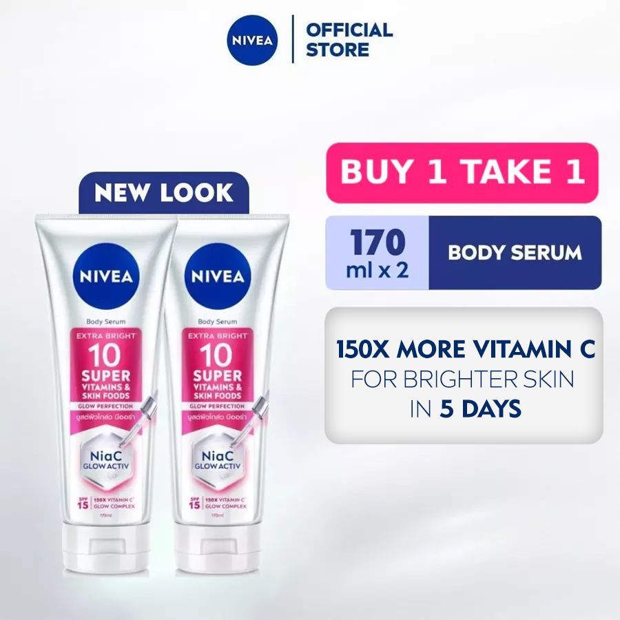 BUY 1 TAKE 1 NIVEA Body Extra Brightening Super 10 Vitamin Serum Lotion ...